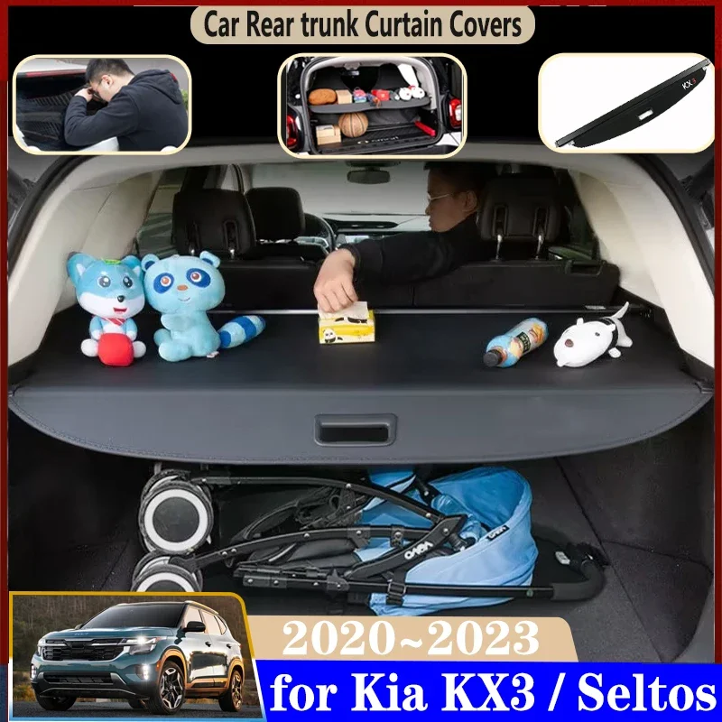 Car-Trunk-Curtain-For-Kia-Seltos-KX3-SP2c-2020-2023-Car-Dedicated-Trunk ...