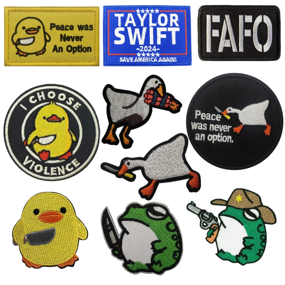 Patches-t-ticos-bonitos-do-pato-com-faca-Bordados-engra-ados-Sapo ...