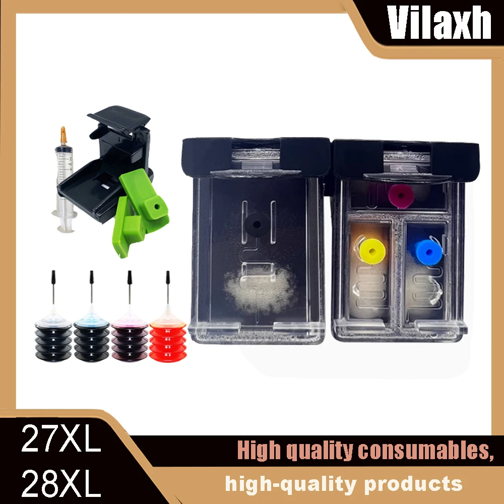 27XL 28XL Refilled Ink Cartridge Replacement for hp 27 28 XL for hp27 ...
