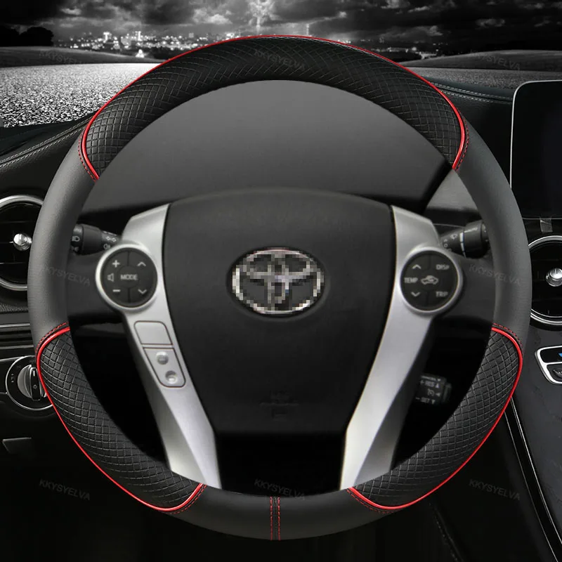 Microfiber Leather Car Steering Wheel Cover For Toyota Prius 30 20 ...