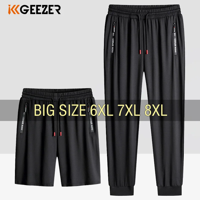 Pantalones-cortos-de-seda-de-hielo-para-hombre-Shorts-el-sticos-transpirables-de-talla-grande ...