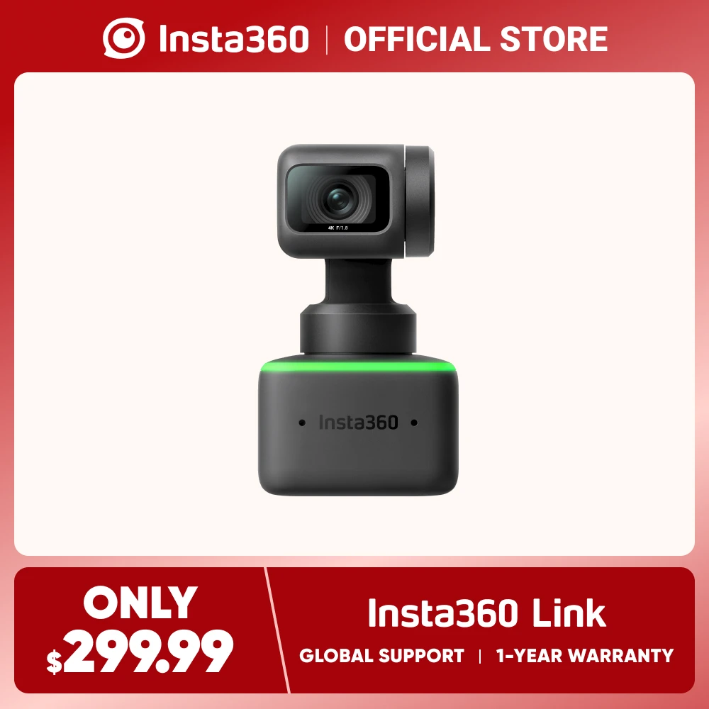 Insta360 Link - 4K Webcam with 1/2" Sensor, AI Tracking, Gesture ...