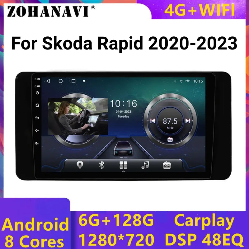 DSP-Android-Navigation-AutoRadio-Carplay-For-Skoda-Rapid-2020-2021-2022-Car-Radio-Audio-Stereo ...