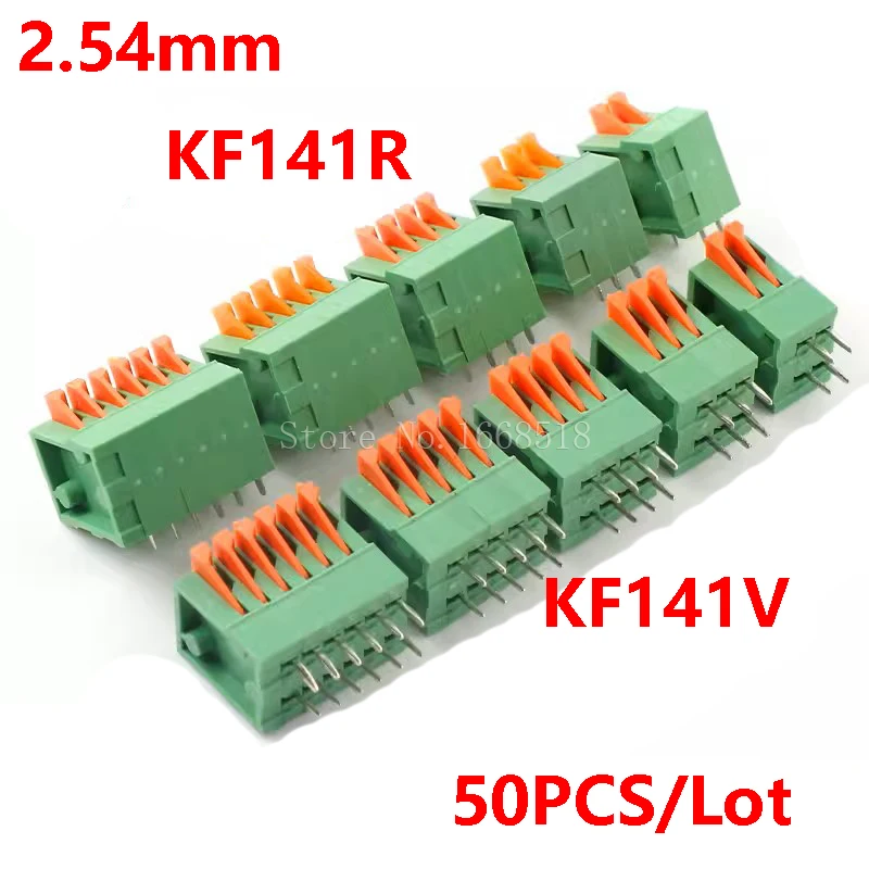 50Pcs KF141R KF141V 2.54mm Pitch PCB Terminal Block Connectors 2/3/4/5 ...