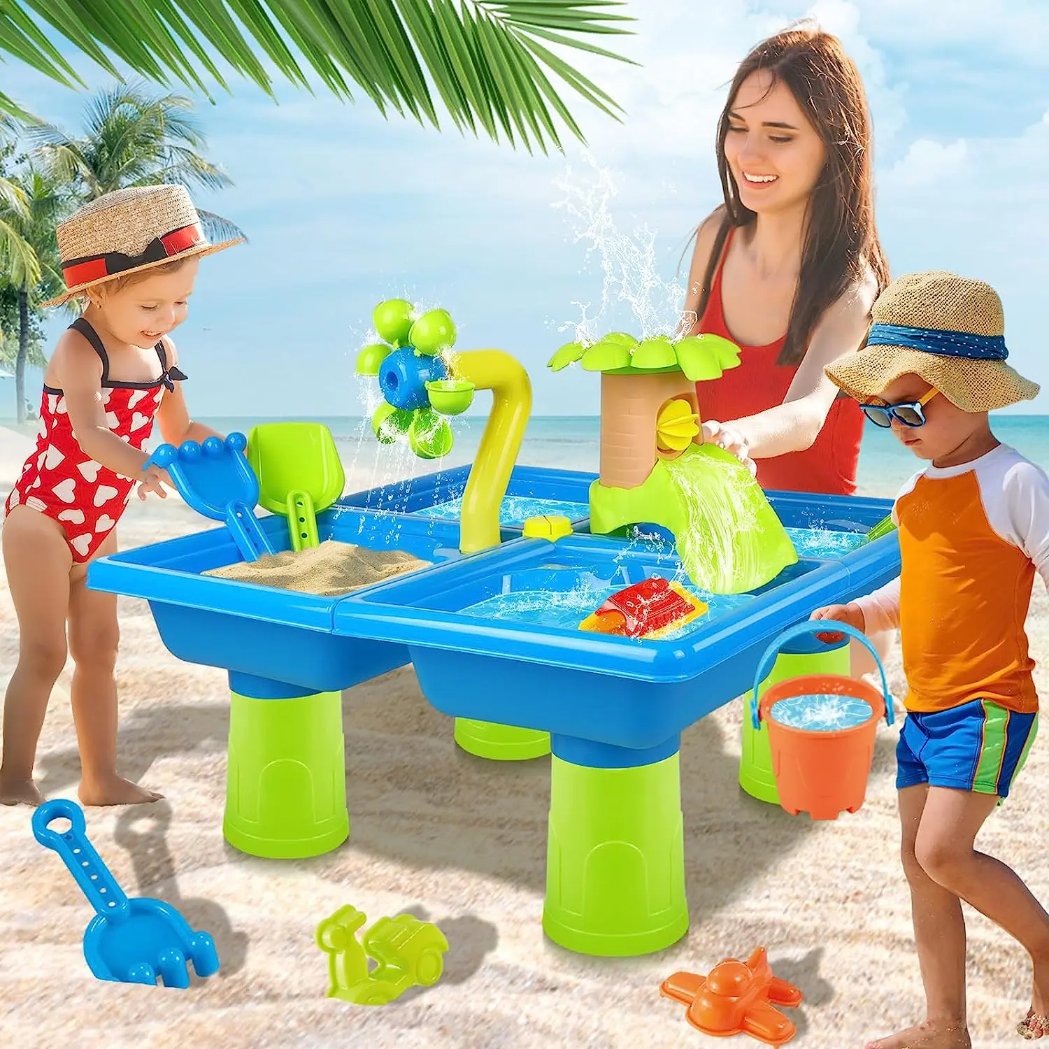 Water-Table-for-Toddlers-4-in-1-Kids-Portable-Water-Play-Table-Beach ...