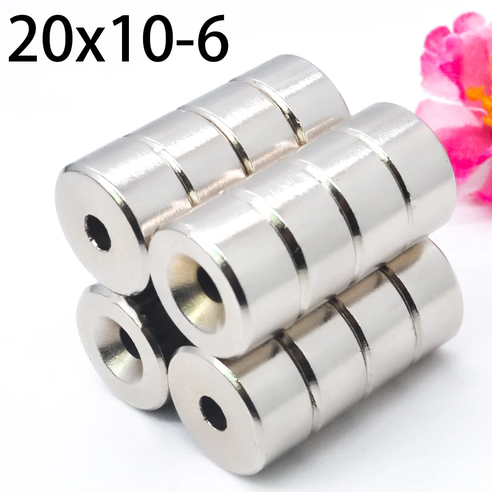 1-50pcs-Strong-magnet-patch-Strong-magnet-20x10-round-with-M6-holes-20 ...