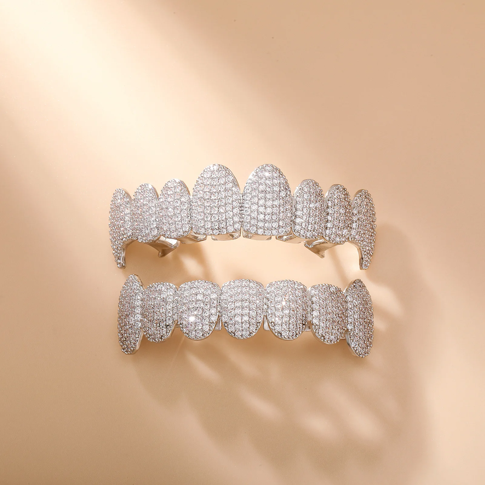 RACHELZ-Fashion-Full-Zircon-Teeth-Grillz-14K-Gold-Plated-Diamond-Fangs ...