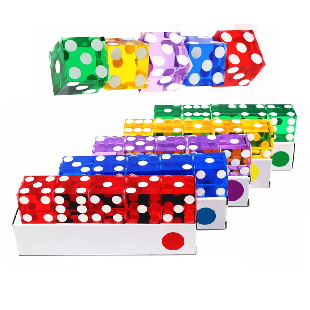 Precision-Dice-19MM-High-grade-Acrylic-TransparentSix-Sided-D6-Casino ...