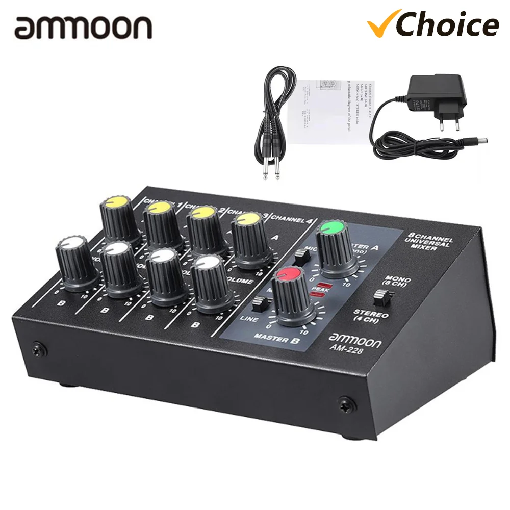 AM-228-Ultra-compact-Low-Noise-8-Channels-Metal-Mono-Stereo-Audio-Sound ...