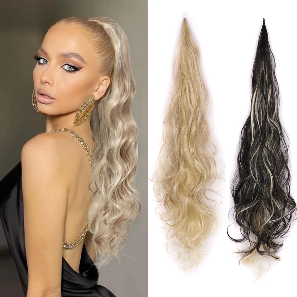 32inch-Ponytail-Hair-Extensions-Synthetic-Long-Flexible-Wrap-Around ...