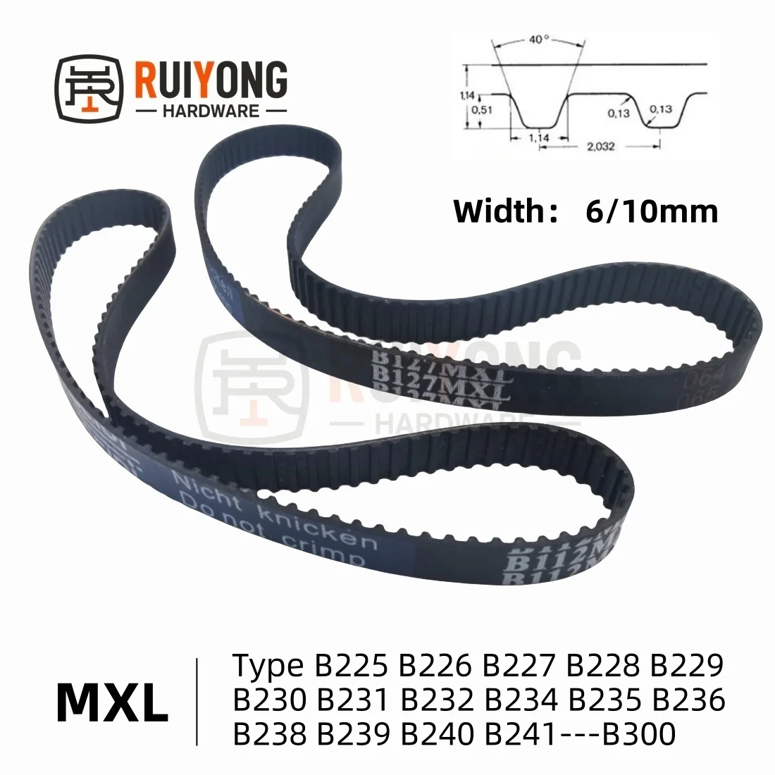 MXL-Timing-Belt-Pitch-2-032mm-Width-6-10mm-Type-B225-B226-B227-B228 ...