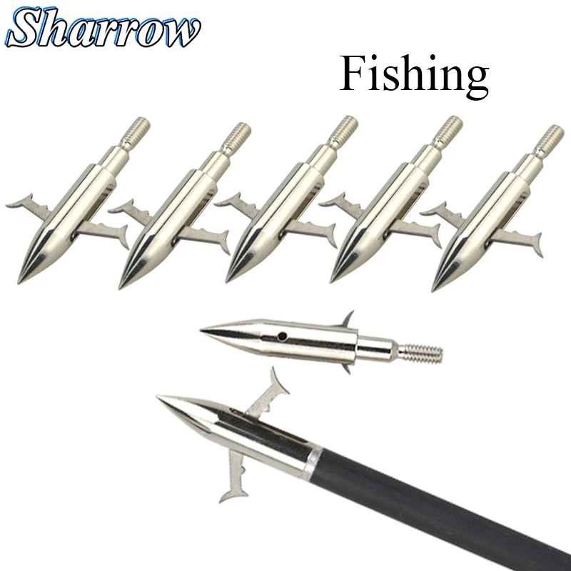Hunting Arrowhead Bow Fishing Points Broadheads Arrow Tips Stainless ...