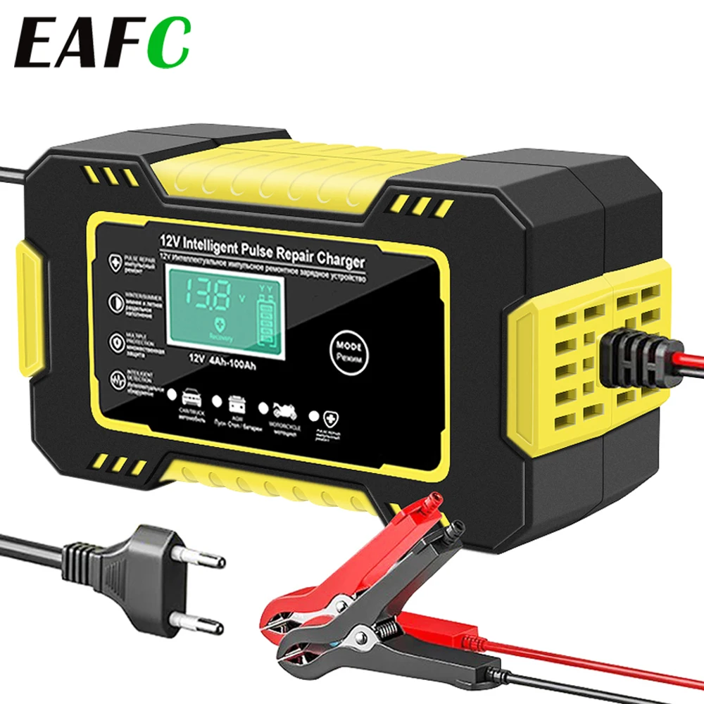 EAFC Full Automatic Car Battery Charger 12V Digital Display Battery ...