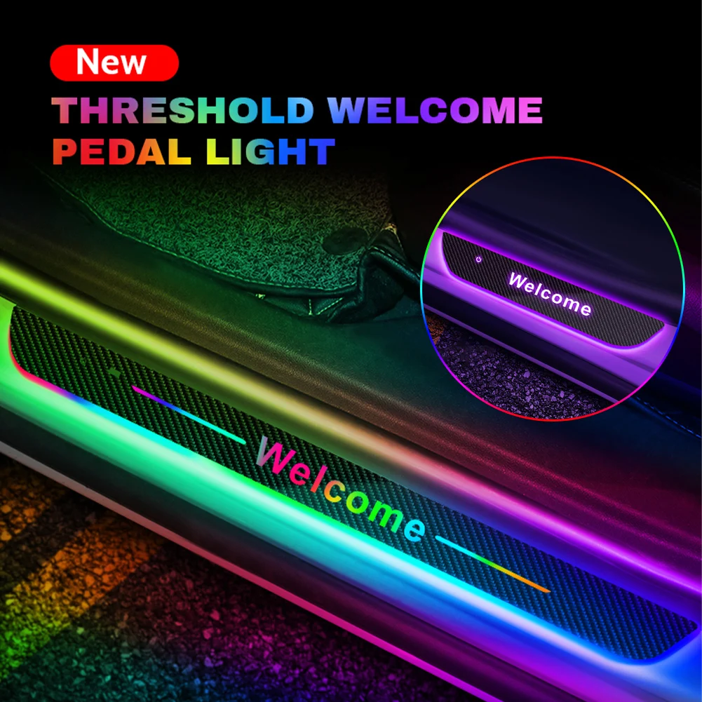 2PCS-Car-Door-Sill-Light-LED-Threshold-Light-Automatic-On-Off-Infrared ...