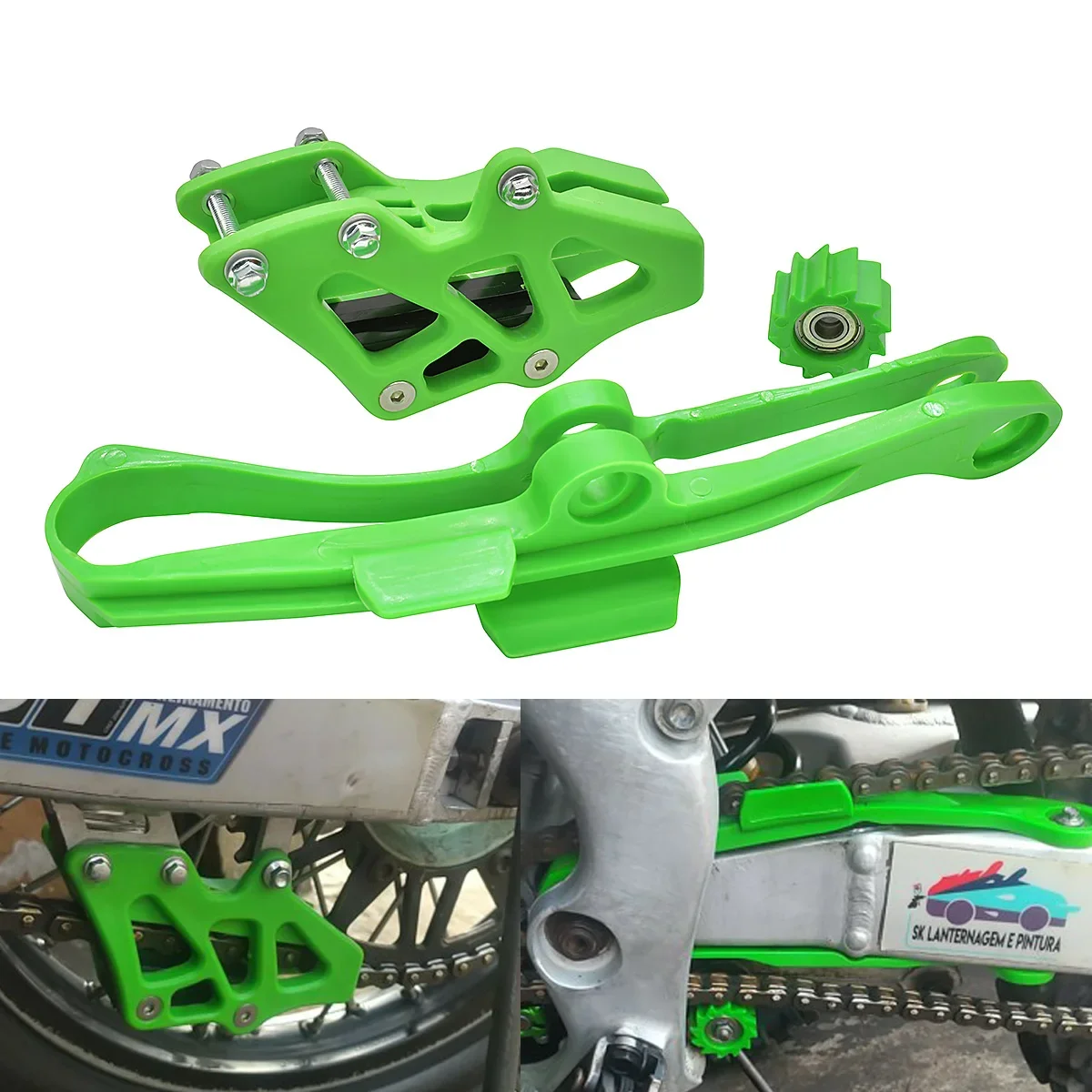Motorcycle-Chain-Guide-Slider-Guide-Swingarm-Roller-For-Kawasaki-KX250F ...