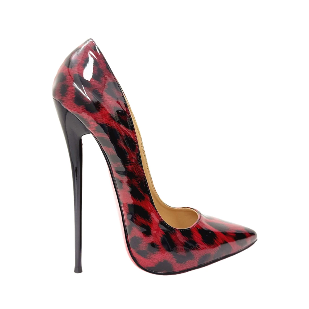 16 cm Leoparden-Lackleder-Pumps, sexy spitze Stilettos, ultimative ...