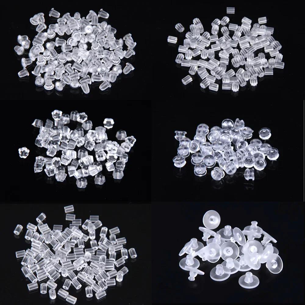 50-2000pcs-Soft-Silicone-Rubber-Earring-Back-Stoppers-for-Stud-Earrings ...