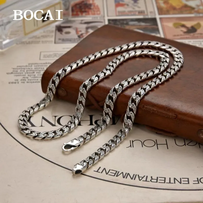 BOCAI-New-S925-Sterling-Silver-Vintage-Personalized-Punk-Trendy-Cuban-Chain-Vine-Grass-Pattern ...
