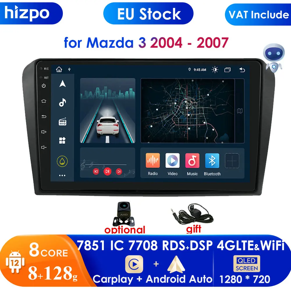 8G + 128G Android 11 AutoRadio for Mazda 3 2004 2009 Wifi Auto Stereo ...