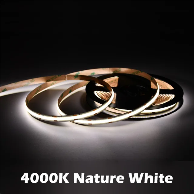 COB LED Strip Light 480 LEDs High Density Flexible 8mm FOB Tape Lights ...