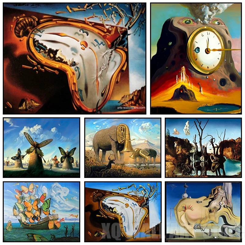 Salvador-Dali-Surrealism-Poster-Wall-Art-Canvas-Painting-Abstract ...