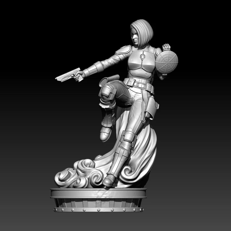 1/24 1/18 Resin Model Kits Space Battle Girl Figurine Sculpture ...