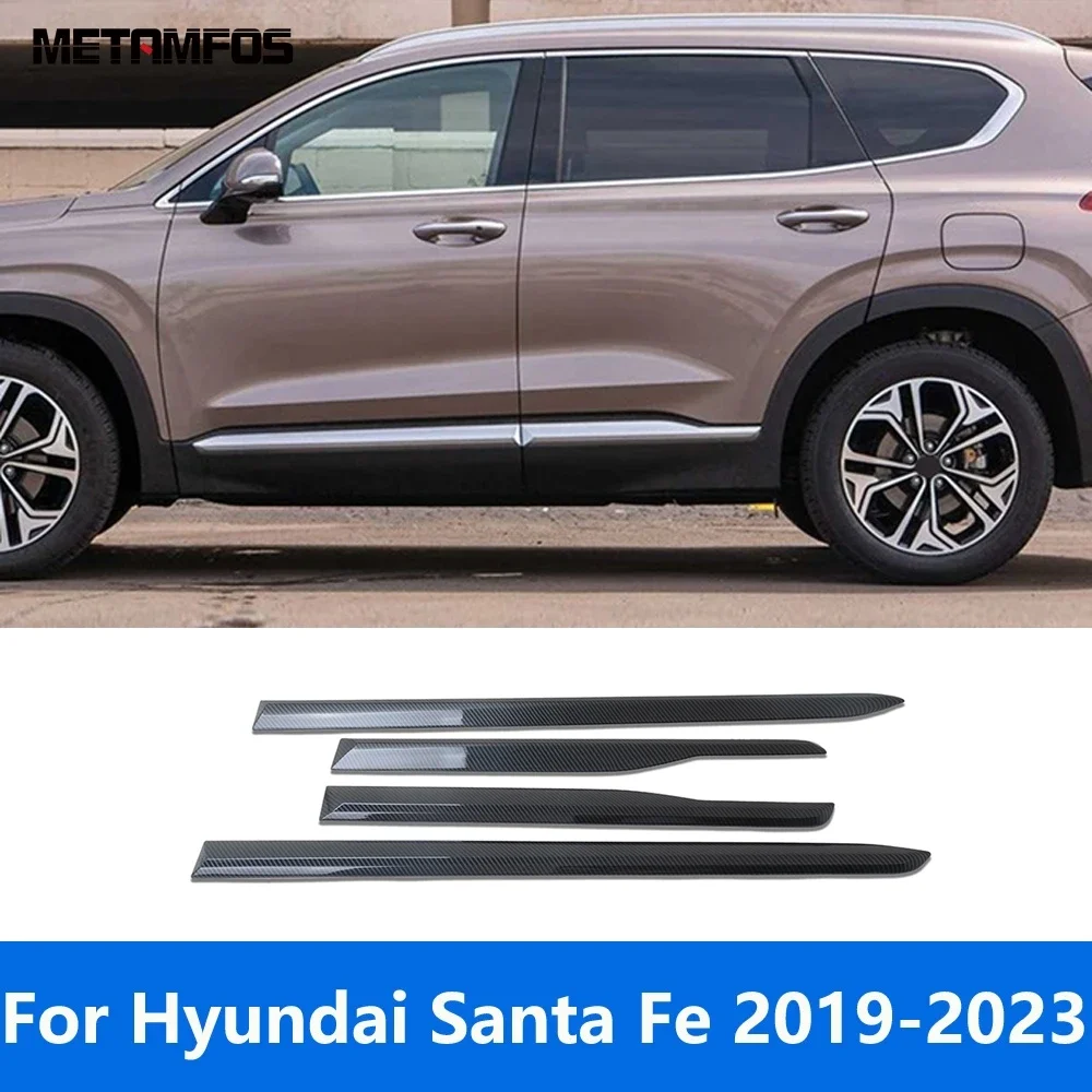 For-Hyundai-Santa-Fe-2019-2021-2022-2023-Carbon-Fiber-Door-Side-Strip ...