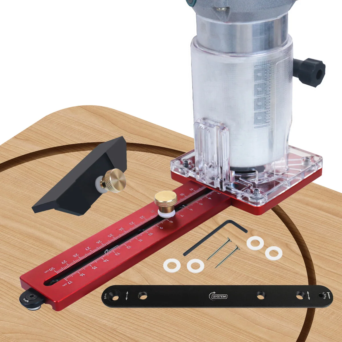 Woodworking-Circle-Cutting-Jig-Router-Slotting-Base-W-Adjustable ...