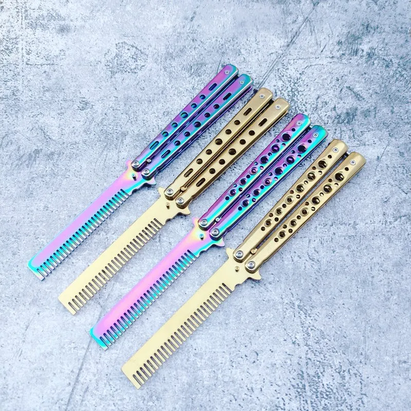 Butterfly Comb Stainless Steel Practice Butterfly Knife Practice Hair ...