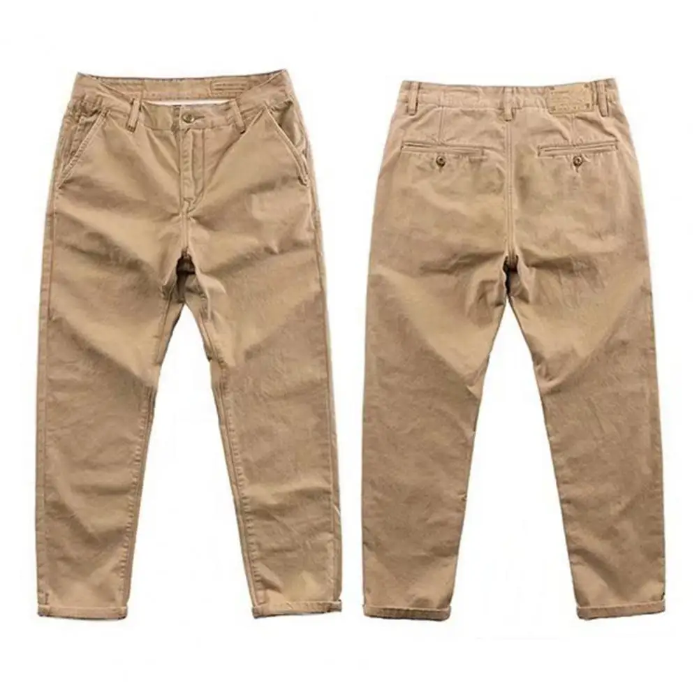 Trendy-Men-Work-Pants-Mid-Waist-Men-Work-Trousers-Solid-Color-Electric ...