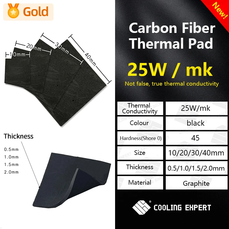 Thermal Pad 25w/mk Carbon Fiber Thermal Pad Cpu/gpu Graphics Card ...