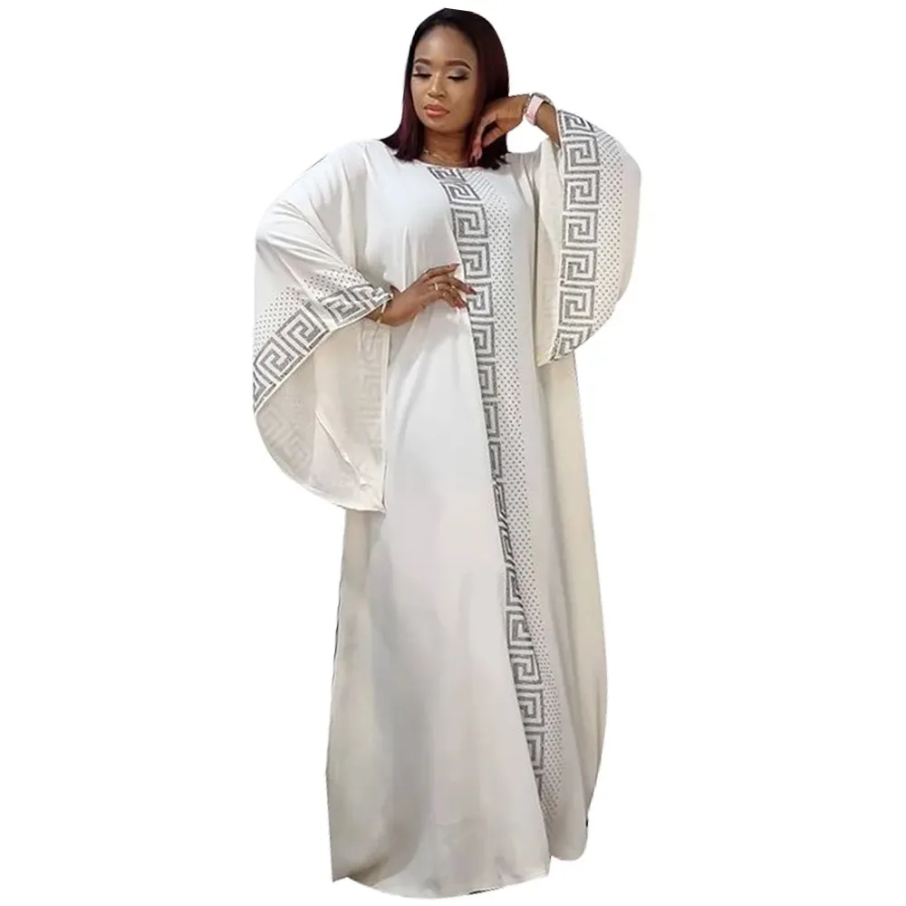 African-Design-Dashiki-Dress-Elegant-Flare-Sleeve-Abayas-Embellished ...