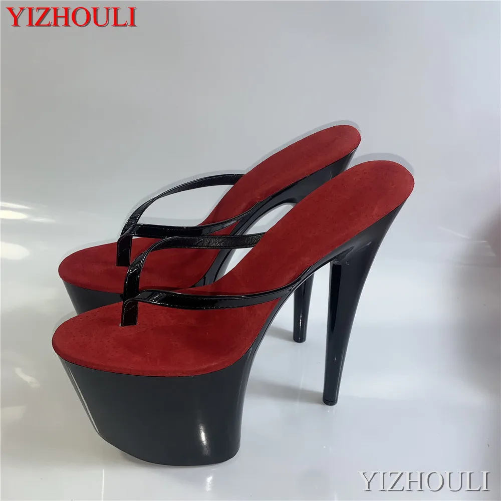 9-inch-Fashion-Princess-Sandals-sexy-Model-stage-Super-High-Heels-Flip ...