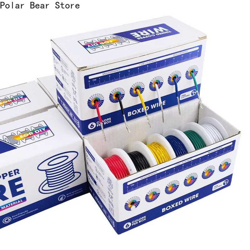 6-Rolls-6-Colors-Mix-Kit-UL1007-PVC-DIY-Stranded-Electrical-Wire-Tinned ...