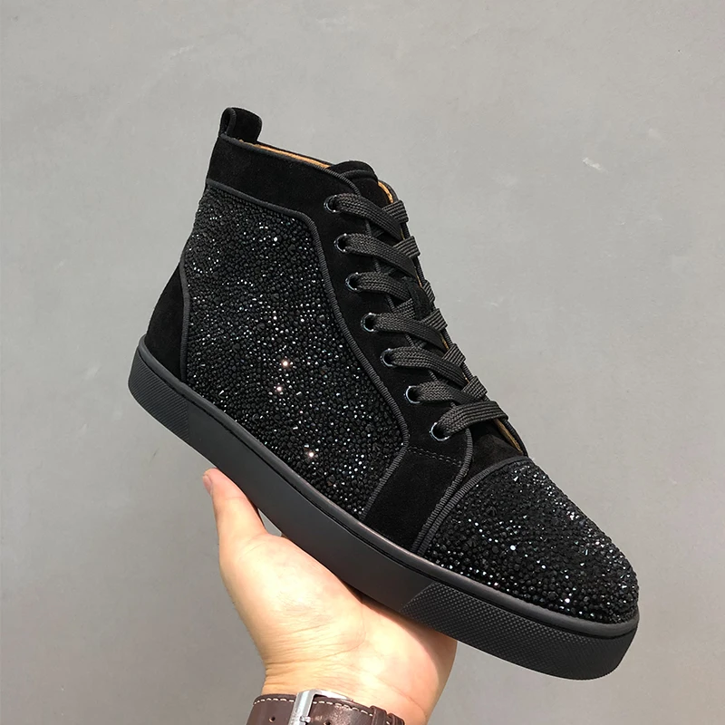 Zapatos de lujo con diamantes de imitación para hombre, calzado con ...