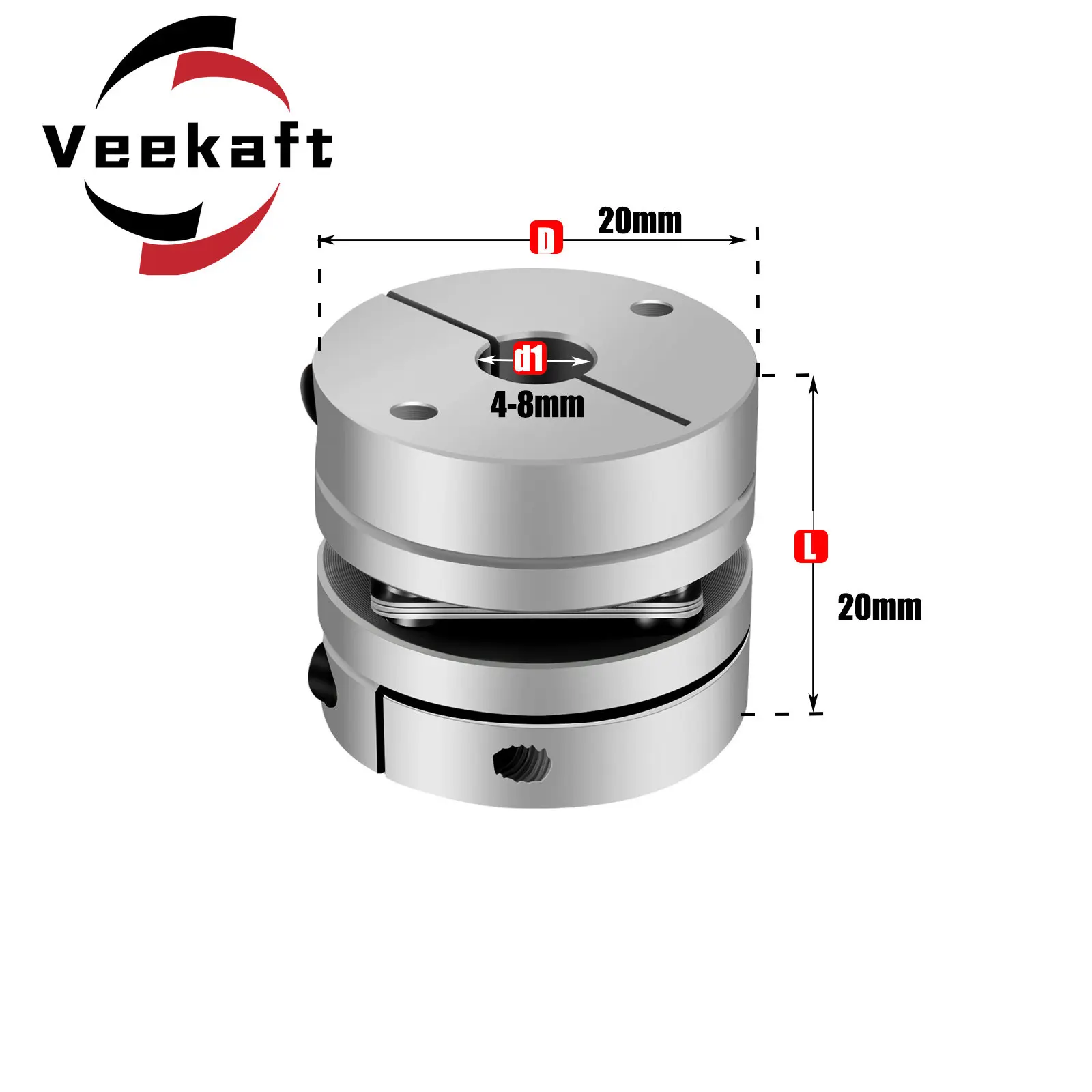 Aluminum-alloy-D20L20-single-diaphragm-coupling-elastic-joint-D20mm ...