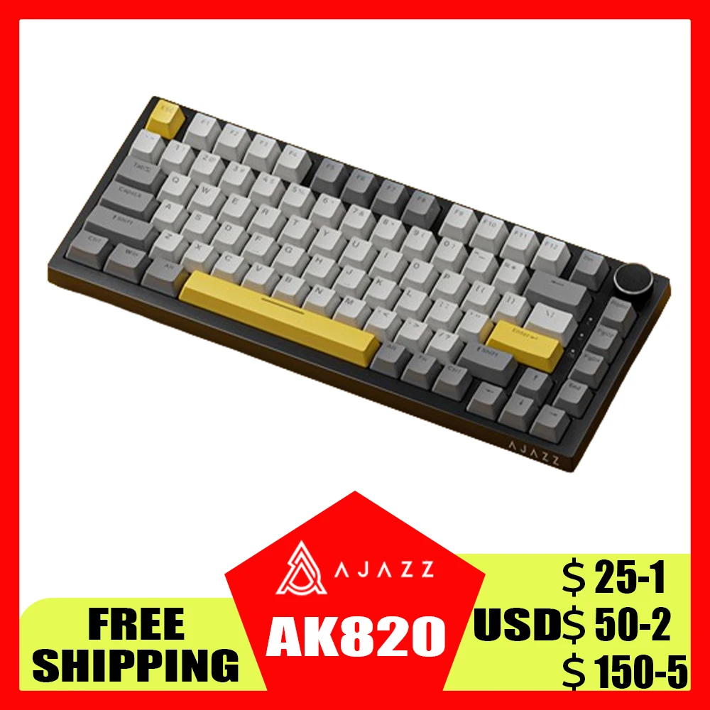 Ajazz-Ak820-Mechanical-Keyboard-Three-Mode-Gaming-82Key-Bluetooth-RGB-2 ...