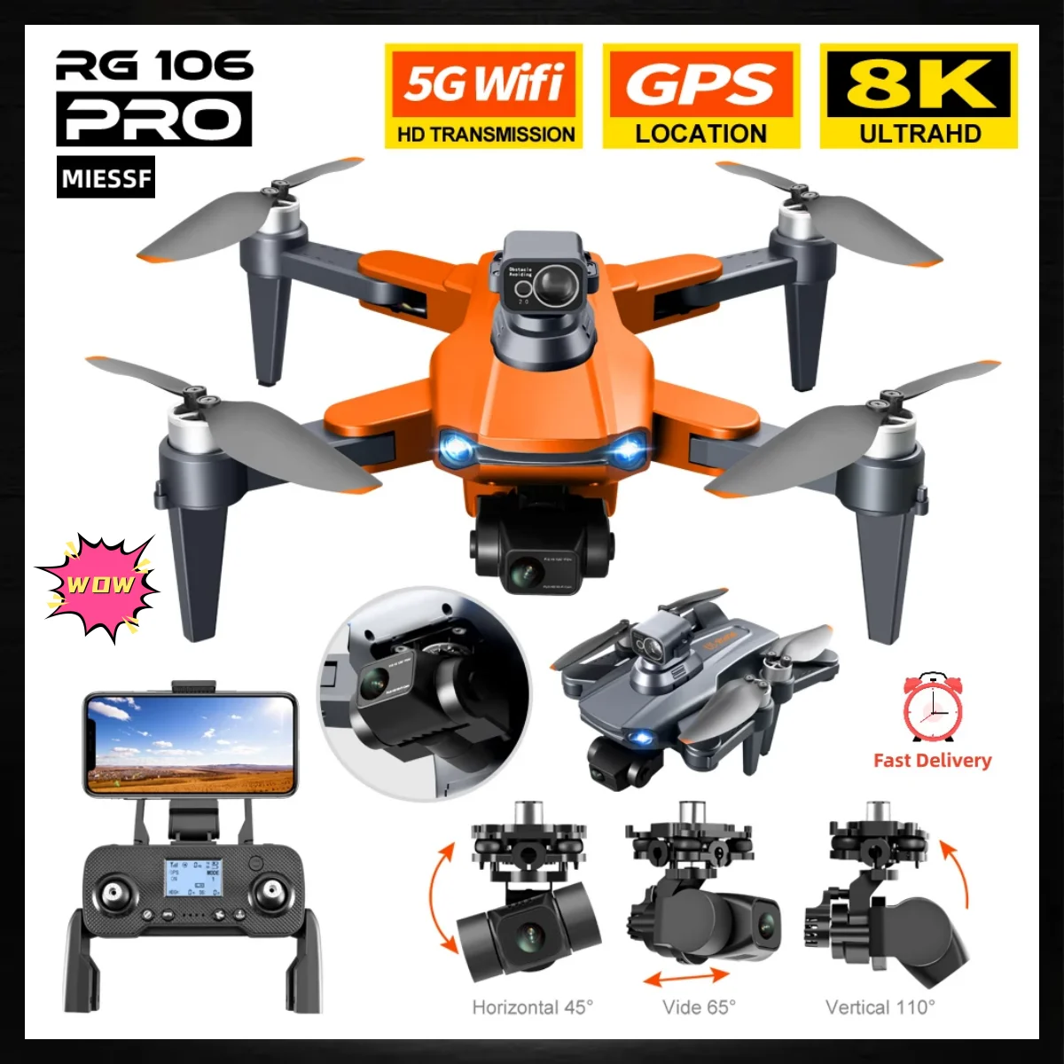 2022 NEW RG106 PRO 3-axis Gimbal GPS 5G WiFi Drone Camera Drone 8k Profesional Dual Camera Fpv ...