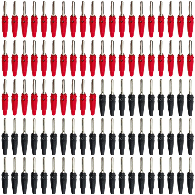 20-100Pcs-Banana-Plug-4mm-Connectors-Red-And-Black-High-Current ...