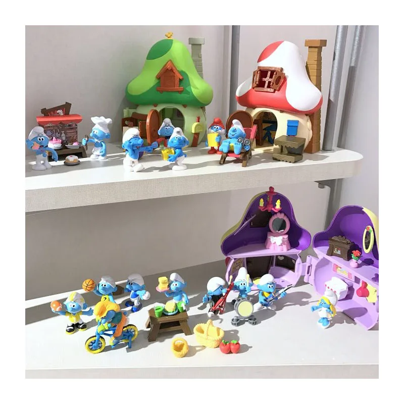 Smurfette-Smurf-Mushroom-House-Movable-Joints-Cartoon-Characters ...