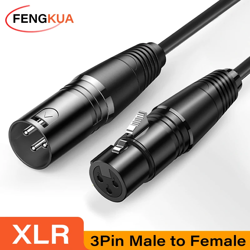XLR-Cable-Audio-Line-3Pin-XLR-Male-to-Female-Microphone-Extension-Cable-for-Mixer-Amplifiers ...