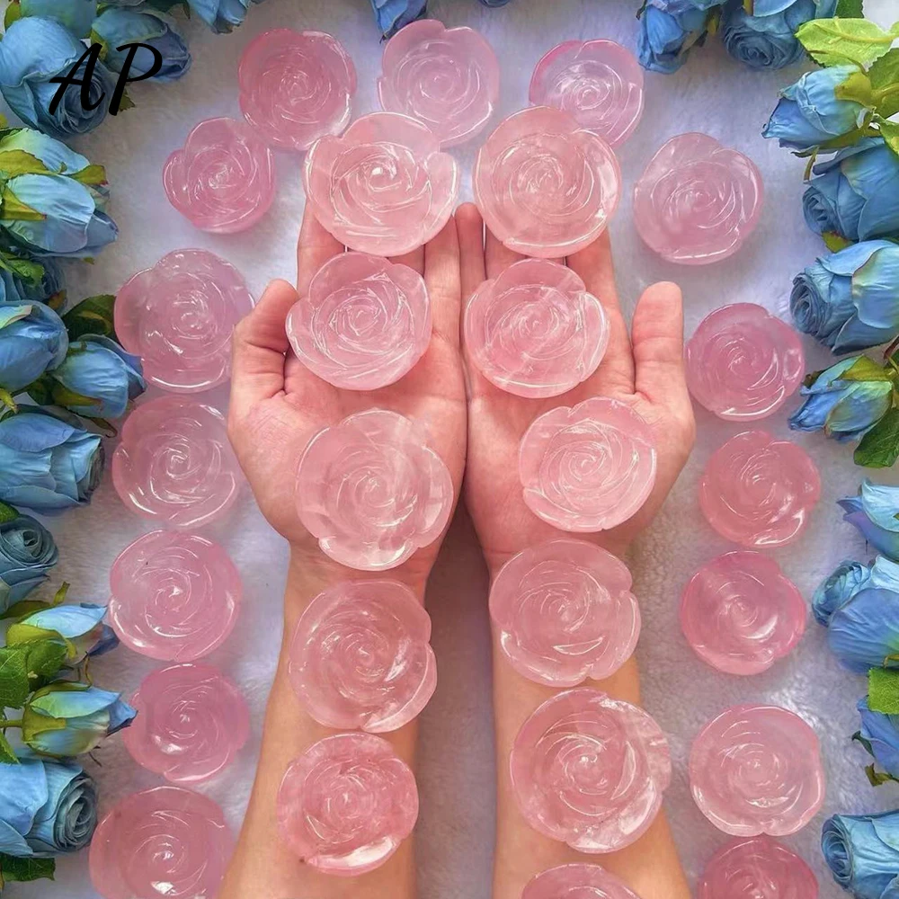 1pc-Natural-Rose-Quartz-Rose-Flower-Carving-Crystal-Crafts-Energy ...