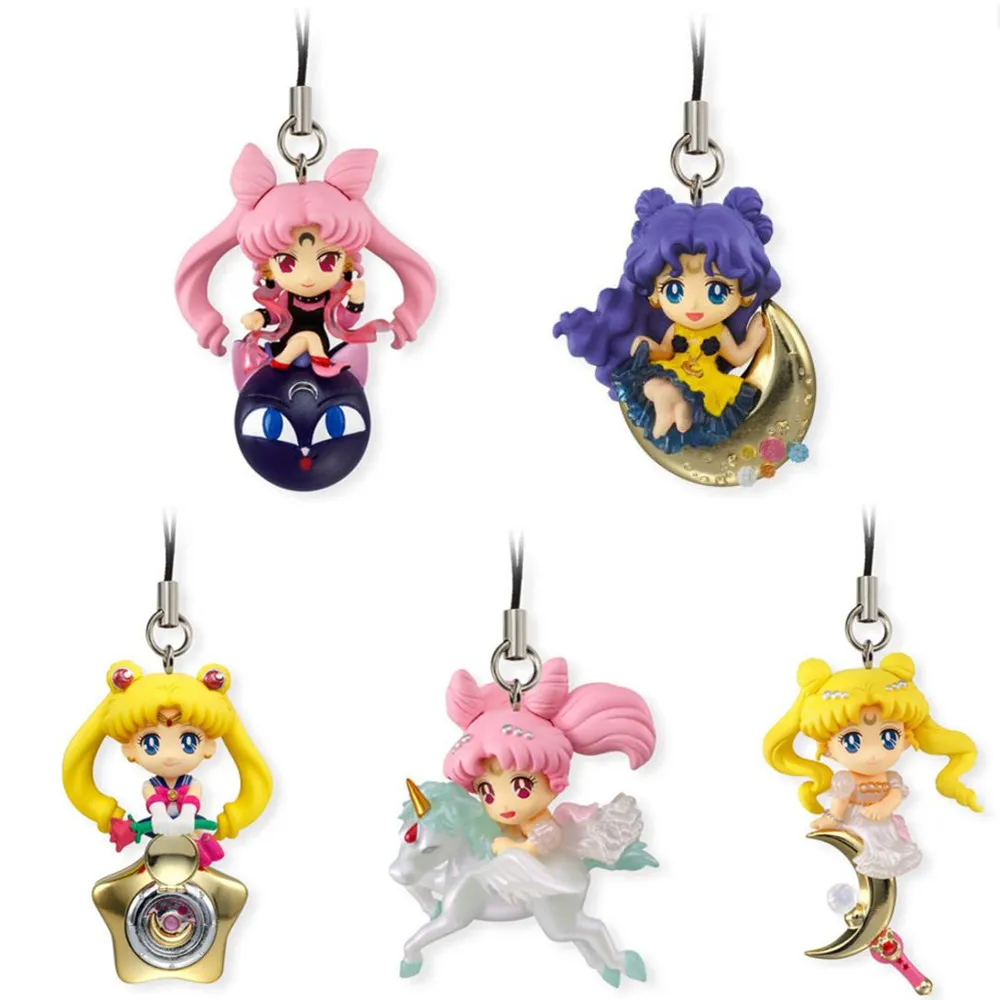 1 Pc Anime Sailor Moon Action Figures Small Keychain Pluto Chibiusa ...