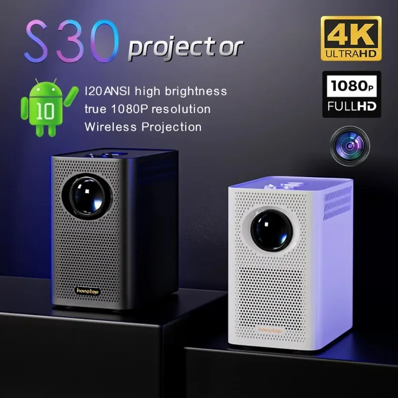 S30Max 4K HD Smart Projector Home Portable Wireless Mini Projector with ...