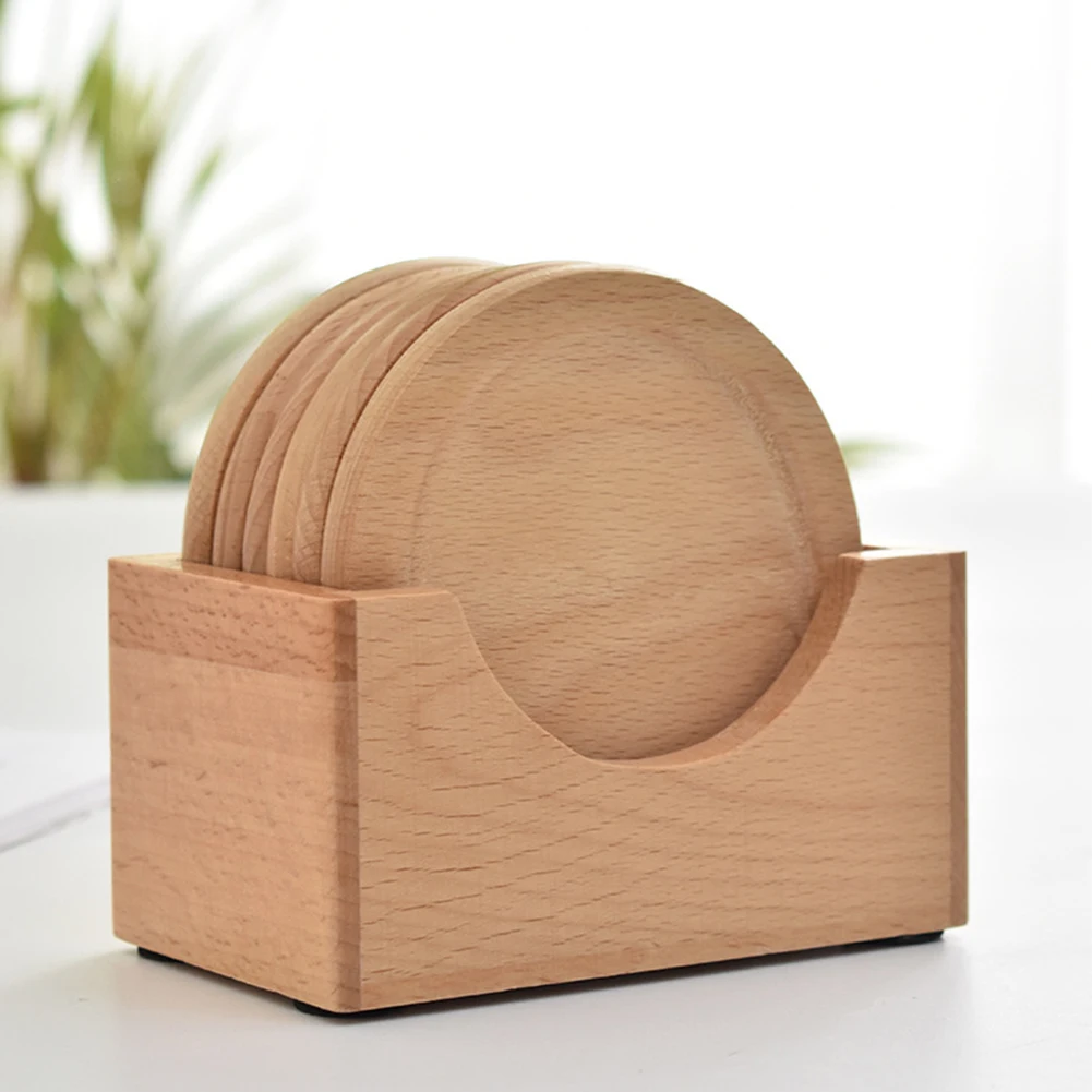 6Pcs-Japanese-Style-Beech-Wood-Coaster-Placemats-Wooden-Coaster-Box ...