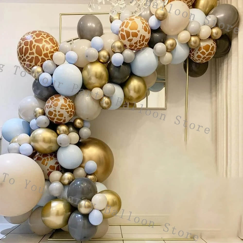 Jungle-Safari-Party-Balloons-Garland-Arch-Kit-Giraffe-Pattern-Foil ...