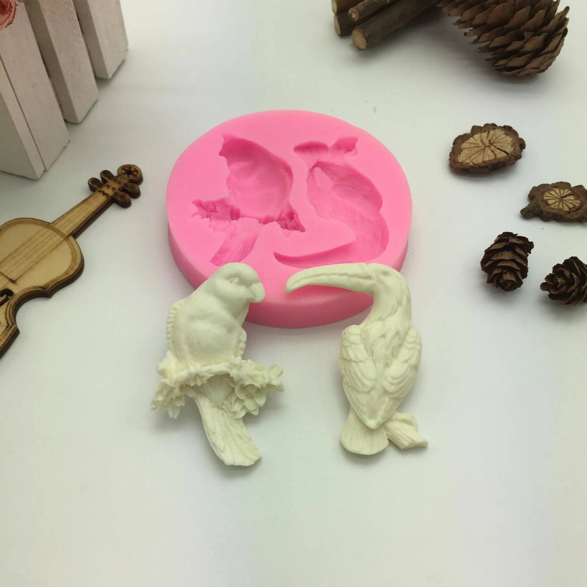 Birds Parrot Silicone Mold DIY Fondant Cake Decorating Tools Sugarcraft ...