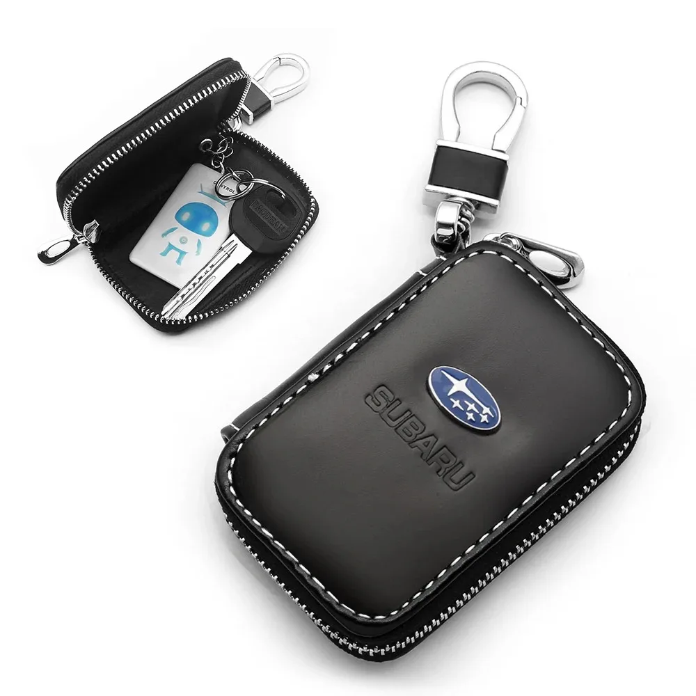 Leather Key Wallet Car Key Bag Multi Function Key Case for Subaru ...