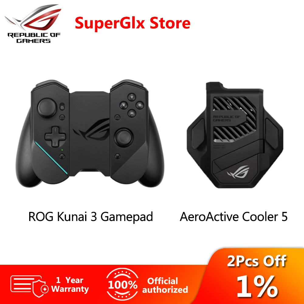 ASUS ROG Kunai 3 Gamepad Game Controller AeroActive Cooler 5 Lighting ...