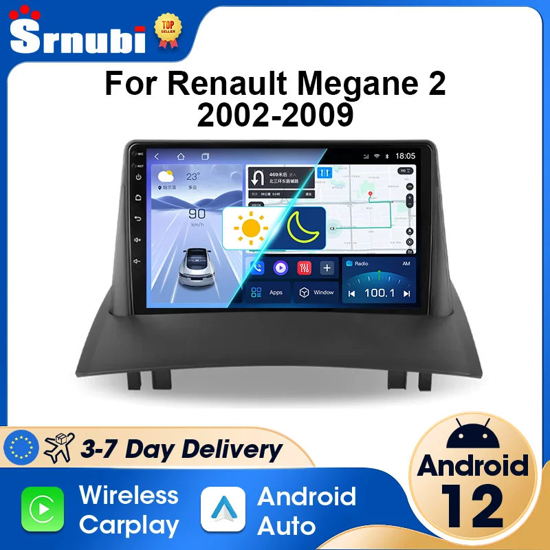 2-Din-Android-12-Car-Radio-Wireless-Carplay-Atuo-For-Renault-Megane-2 ...